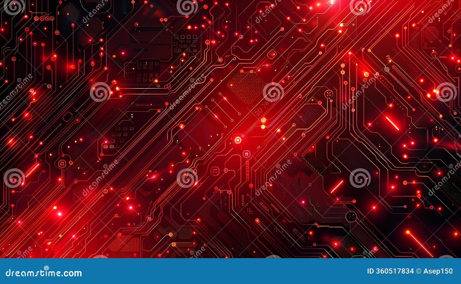 Red Circuit Board Illustration Stock Illustration - Illustration of ...