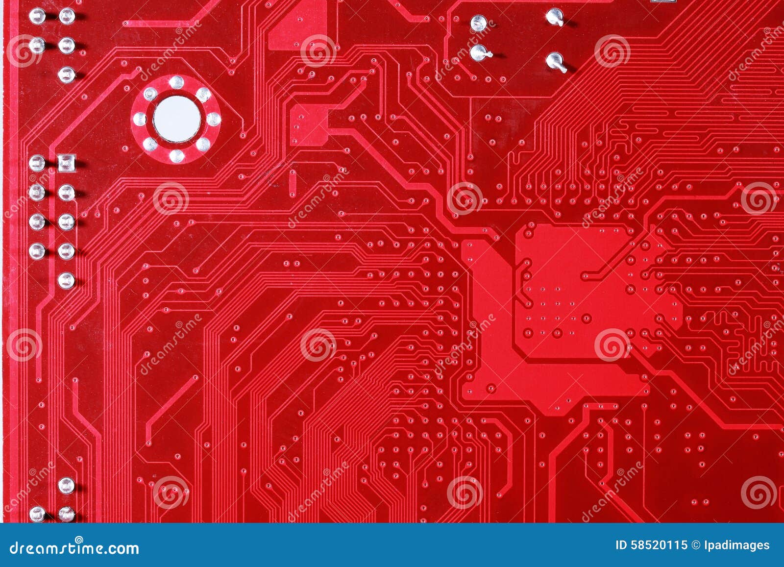 Red Circuit Board Texture Background of Computer Motherboard Stock ...