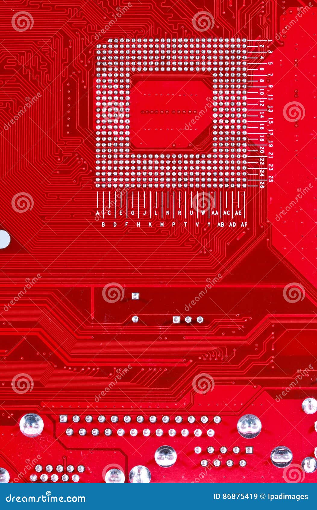 Red Computer Chip Pattern