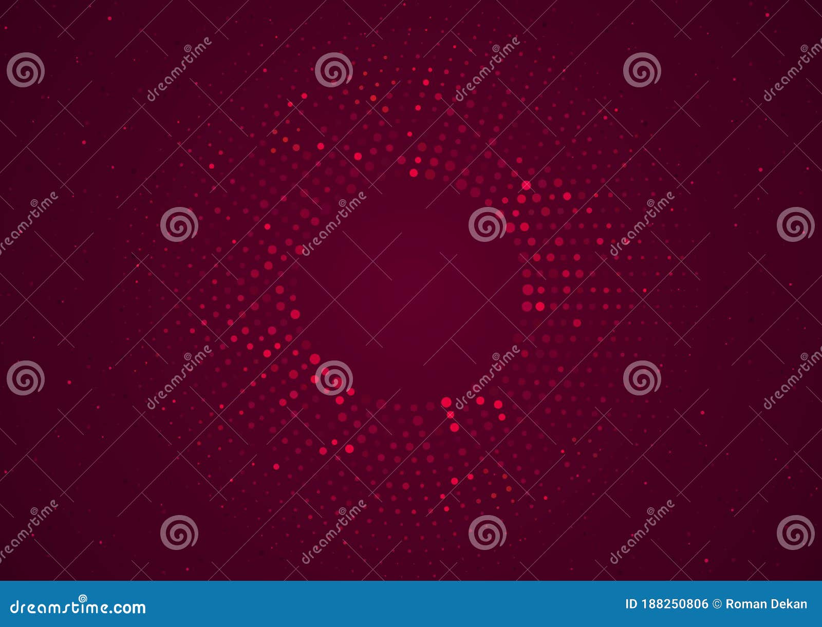 Red Circular Dotted Pattern with Halftone Background Stock Vector ...