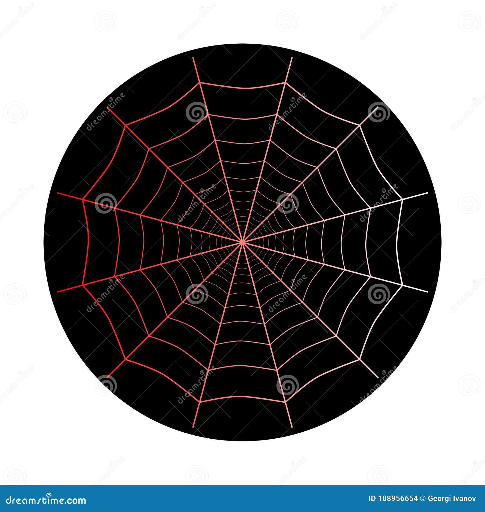 Red, Circular Gradient Spiderweb Icon/logo Stock Vector - Illustration ...
