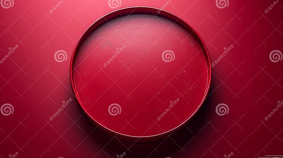 A Red Circular Object on a Red Surface with a White Background Stock ...