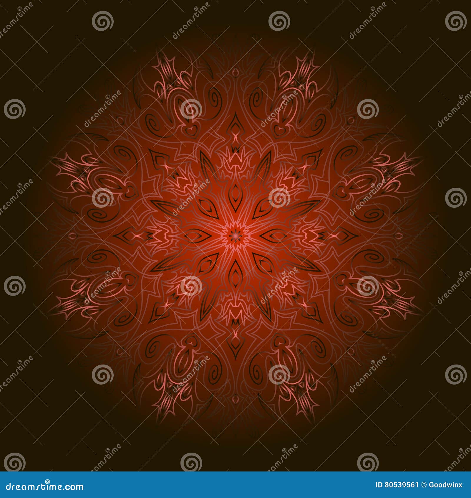Red Circular Pattern with Transparent Edge Over Black Background Stock ...