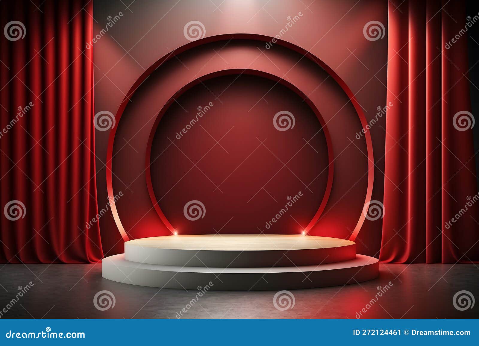 Red Circular Podium for Product Presentation, Illustration Ai ...