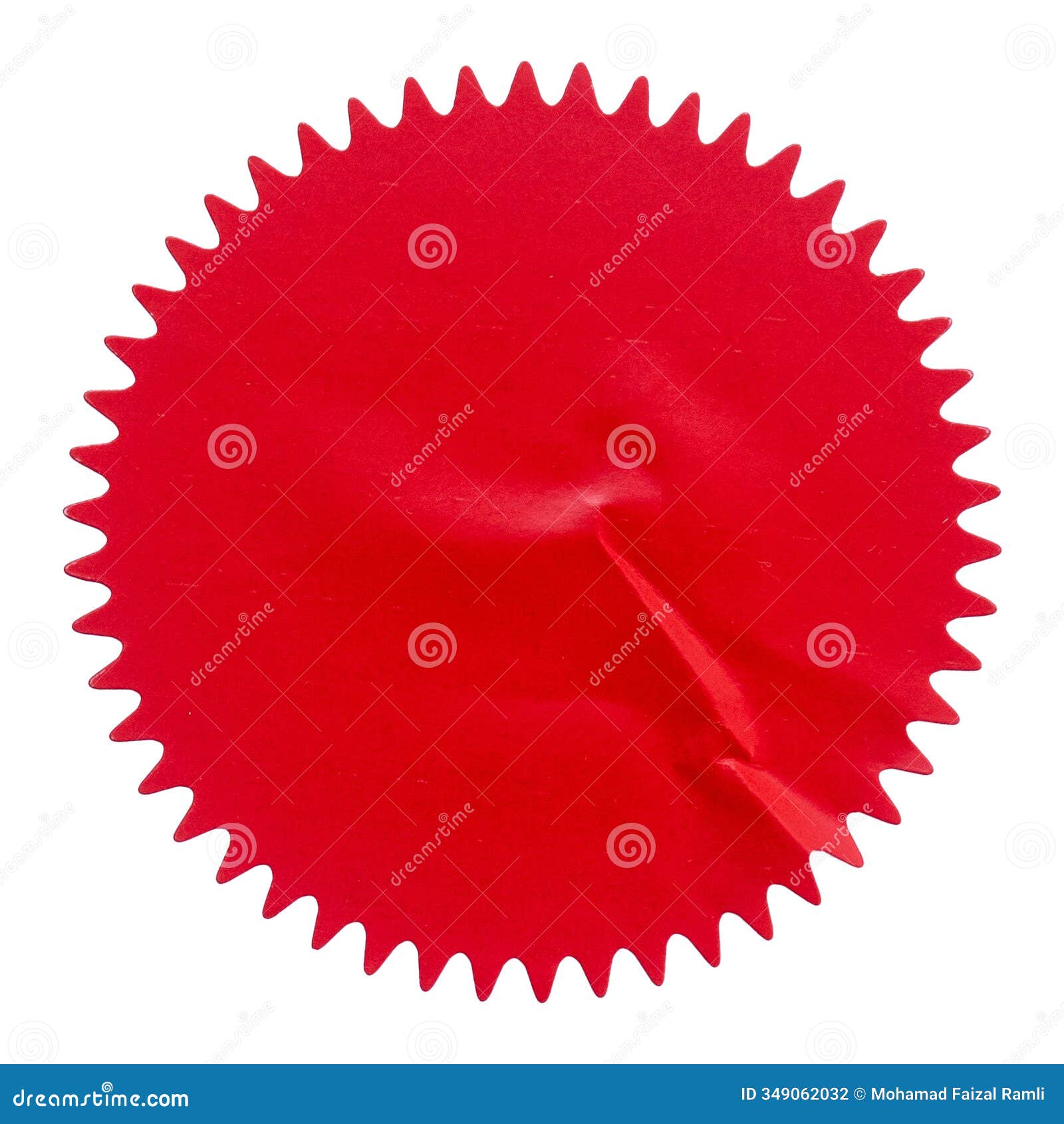 Red Circular Seal with Serrated Edges on a White Background Stock Photo ...