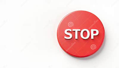 Red Circular Stop Sign with White Text on a Plain White Background ...