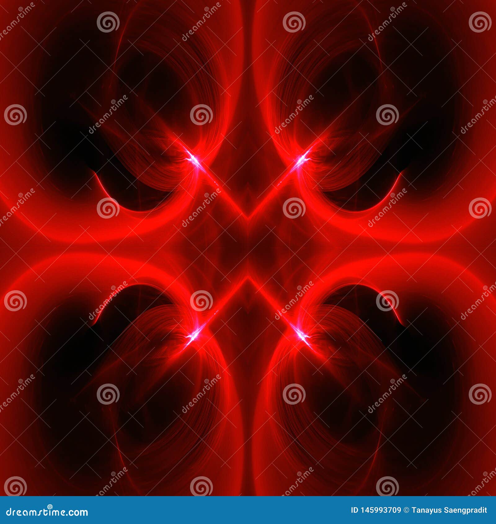 Red Circular Wave Glow. Kaleidoscope Lighting Effect Stock Illustration ...