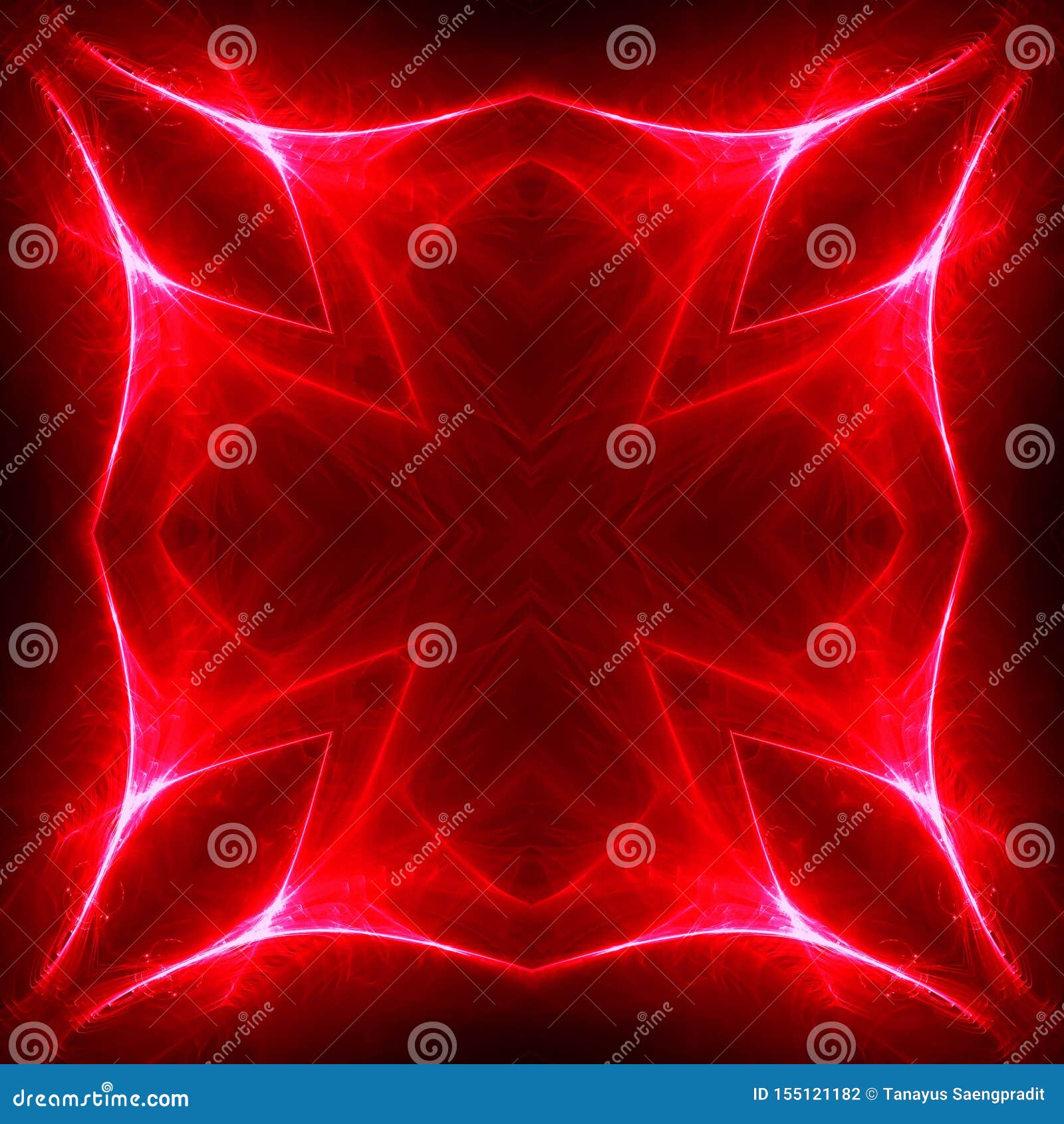 Red Circular Wave Glow. Kaleidoscope Lighting Effect Stock Illustration ...