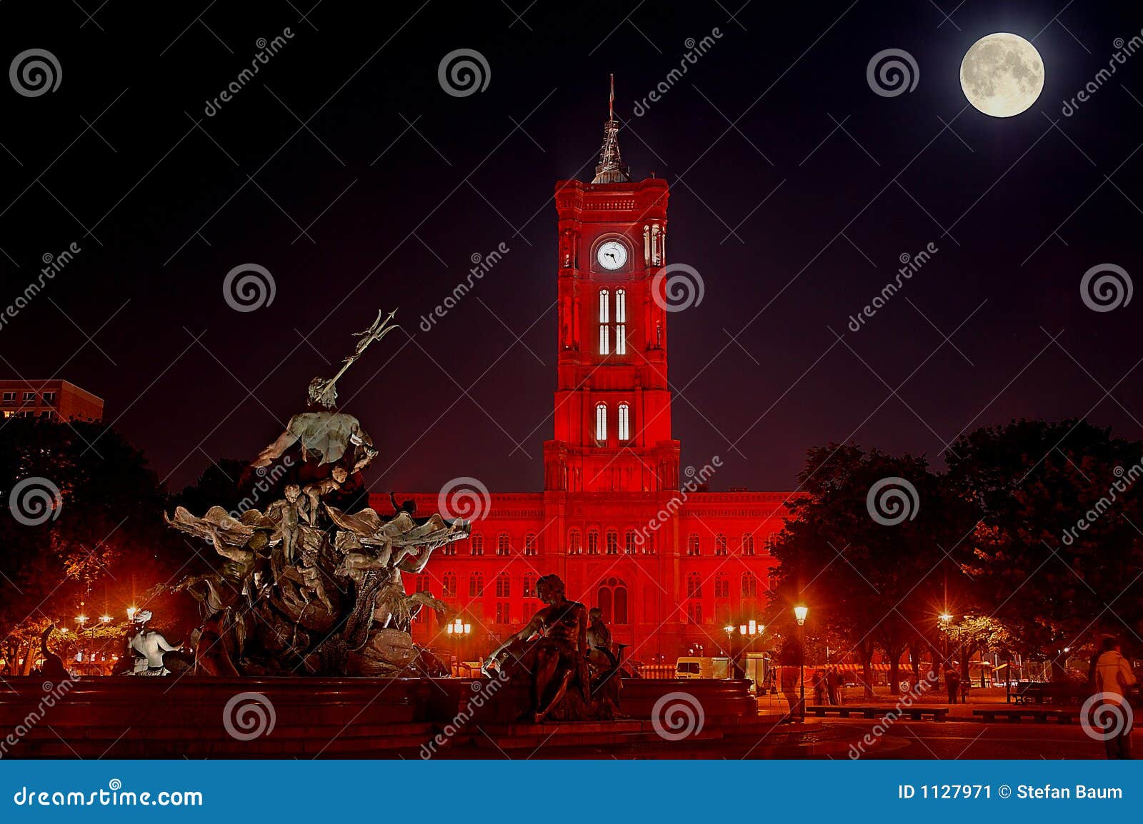 Red City Hall Berlin stock image. Image of patriotic, east - 1127971