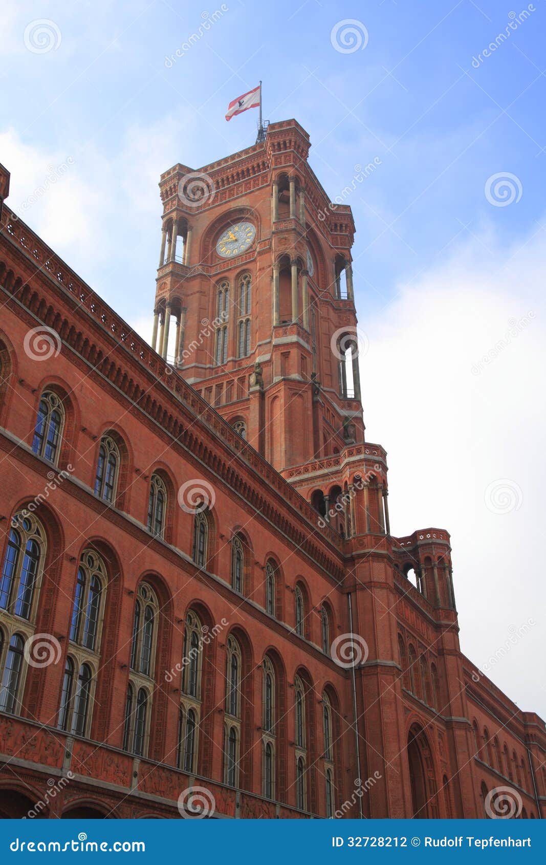 The Red City Hall stock photo. Image of architectural - 32728212