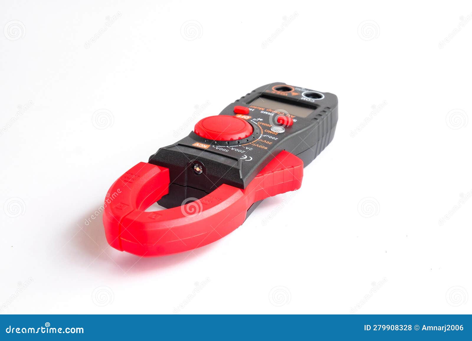 Red Clamp Multimeter Measuring on White Stock Photo - Image of ...
