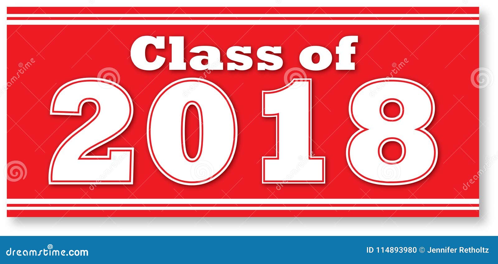 Red Class of 2018 Banner stock illustration. Illustration of science ...