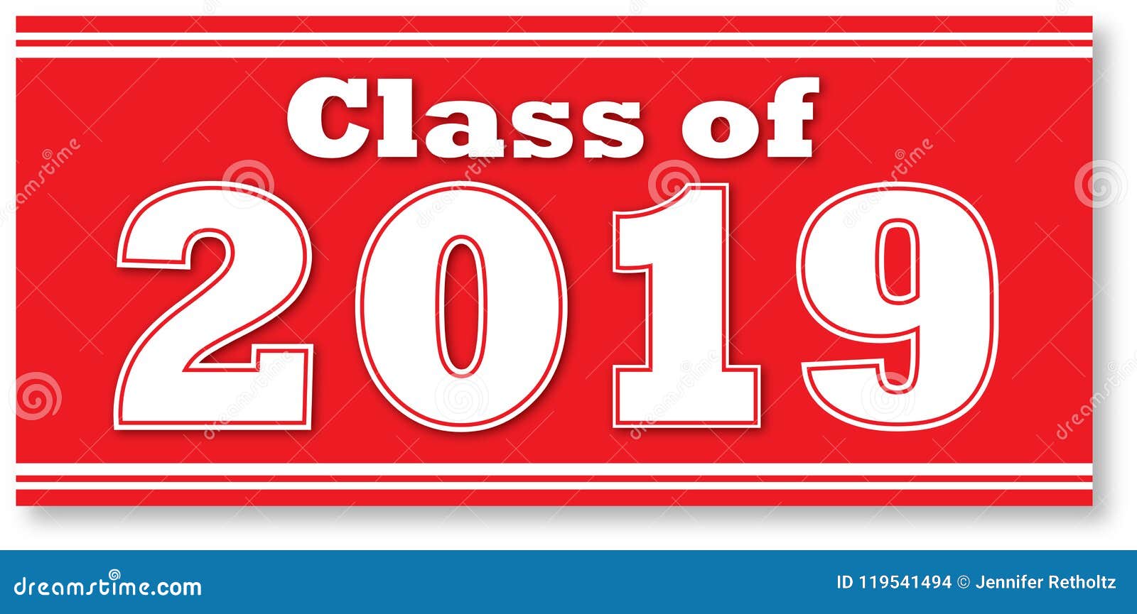 Red Class of 2019 Banner stock vector. Illustration of science - 119541494
