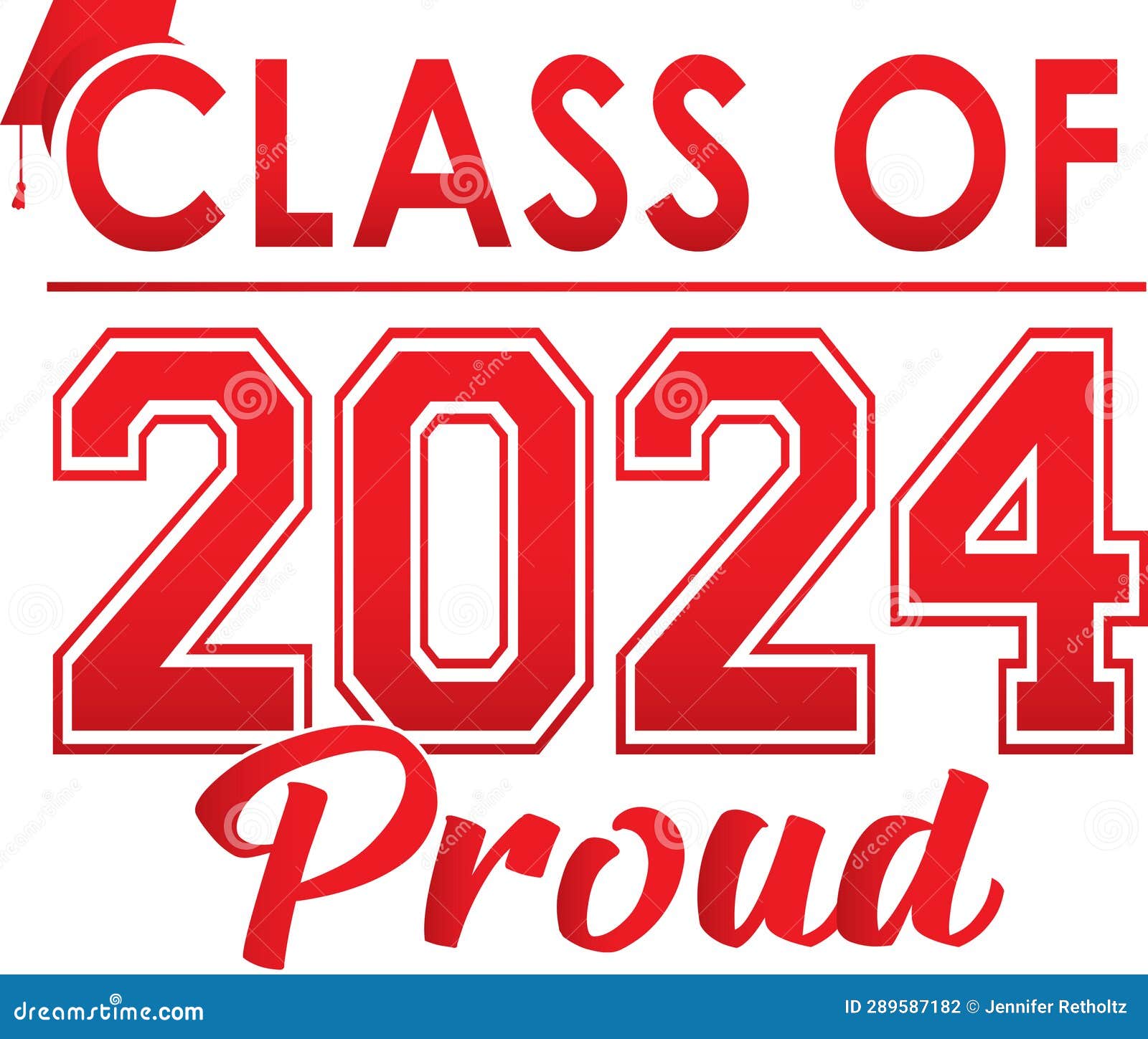 Red Class of 2024 Proud Graphic Stock Illustration - Illustration of ...