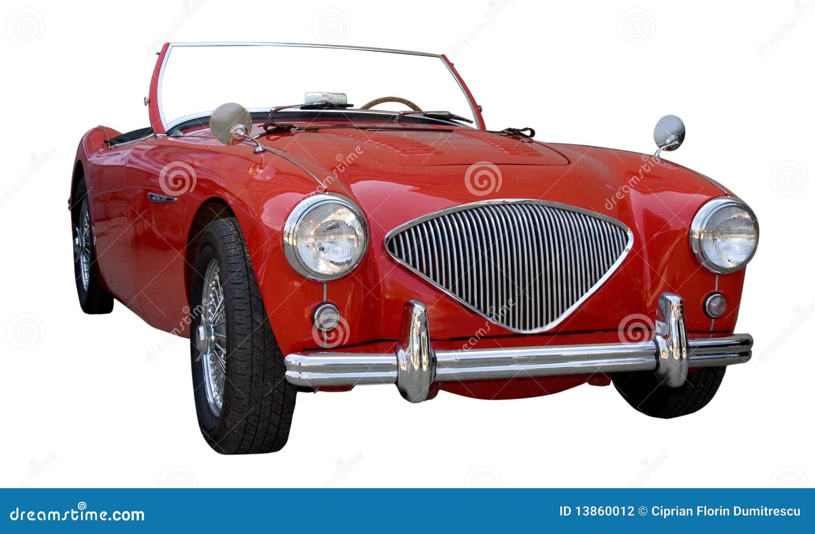 Red classic car stock photo. Image of isolation, automobile - 13860012