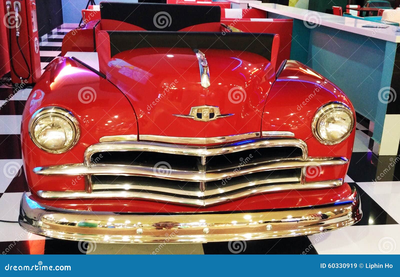 Red classic car editorial stock image. Image of cafe - 60330919