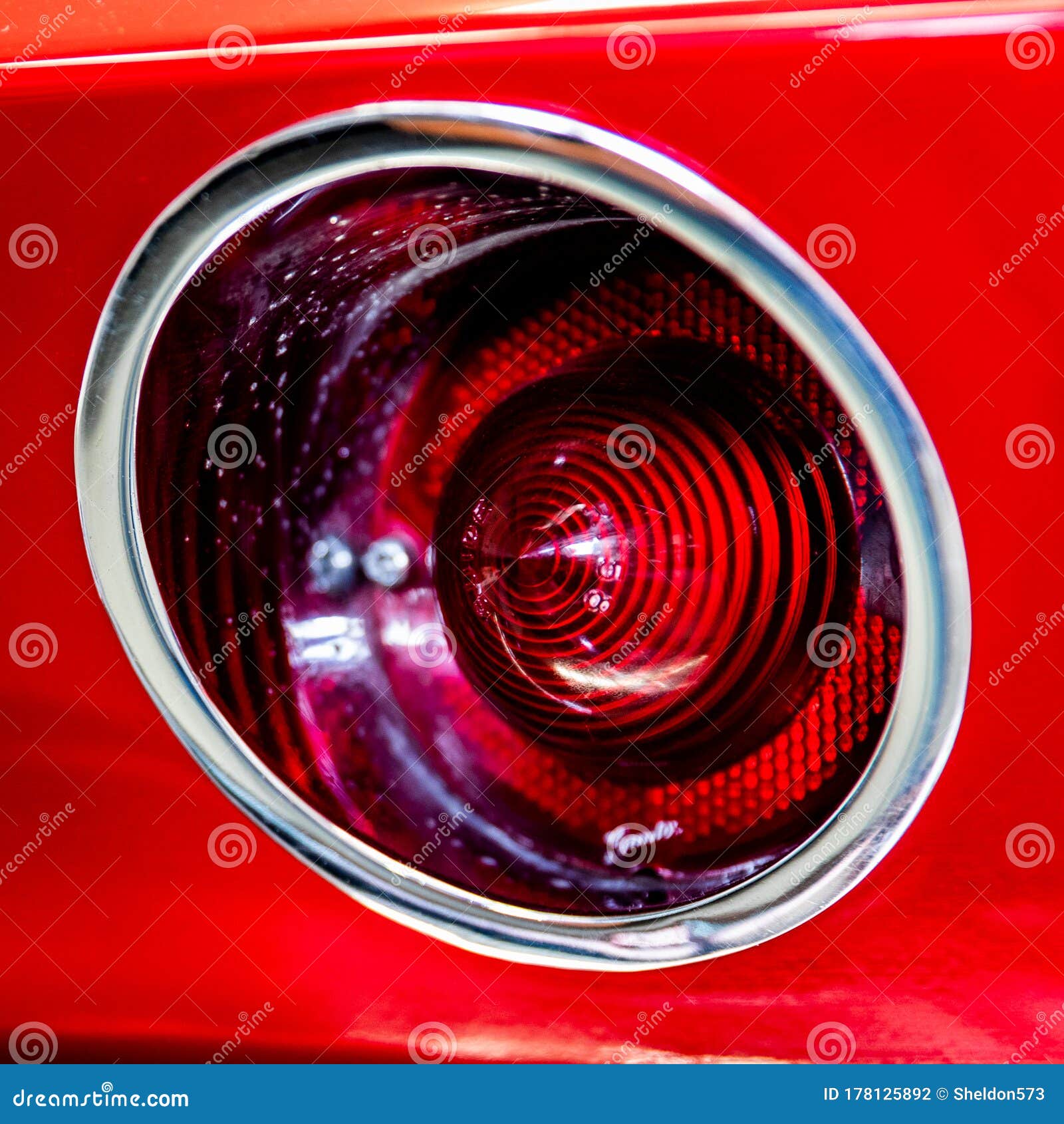 A Red Classic Car Tail Light Stock Photo - Image of lights, colorful ...