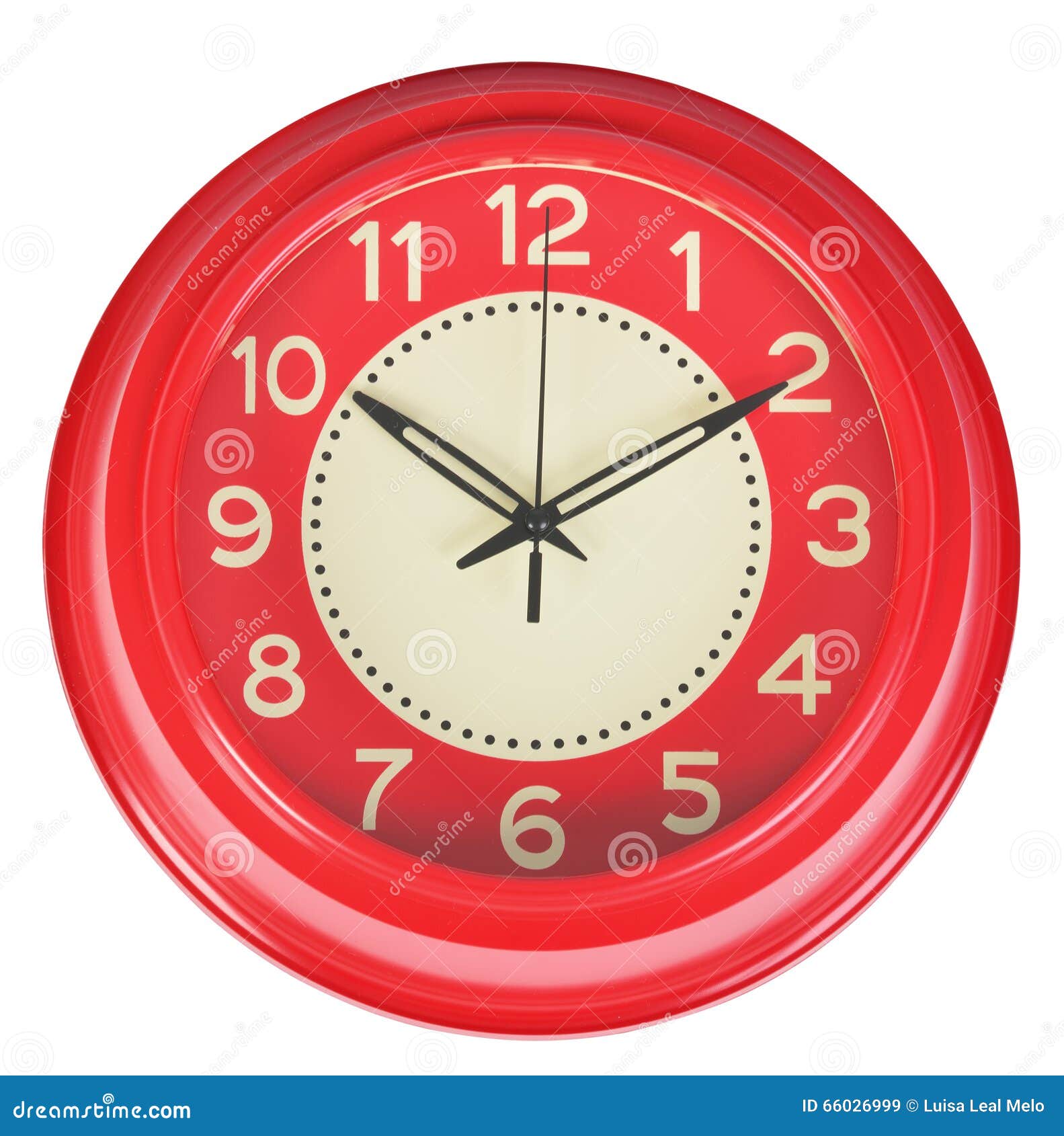 Red Classic Clock on a White Wall Stock Illustration - Illustration of ...