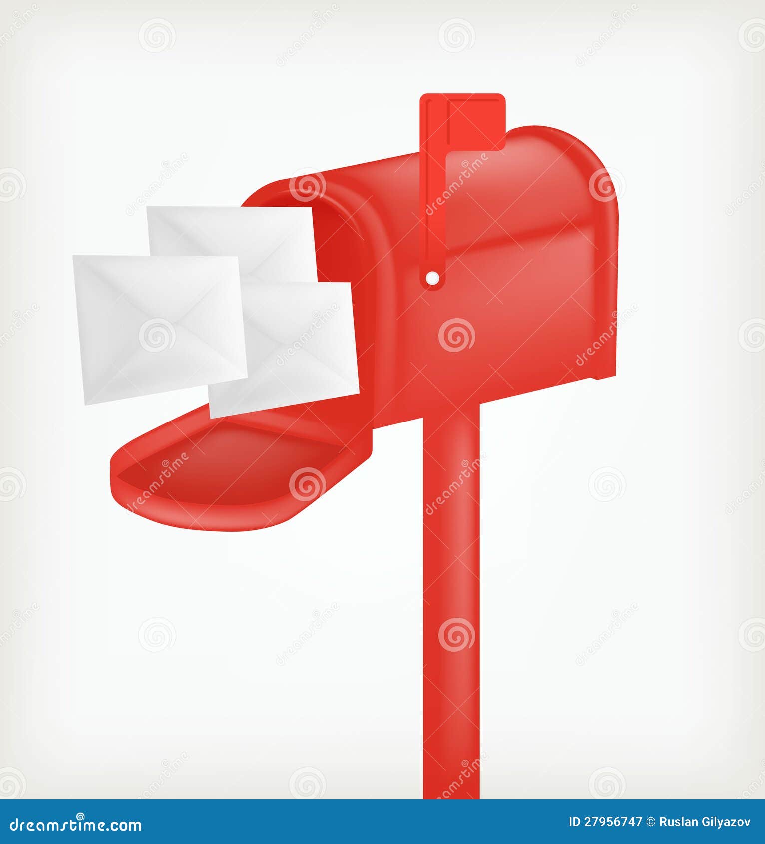 Red classic mailbox stock vector. Illustration of icon - 27956747