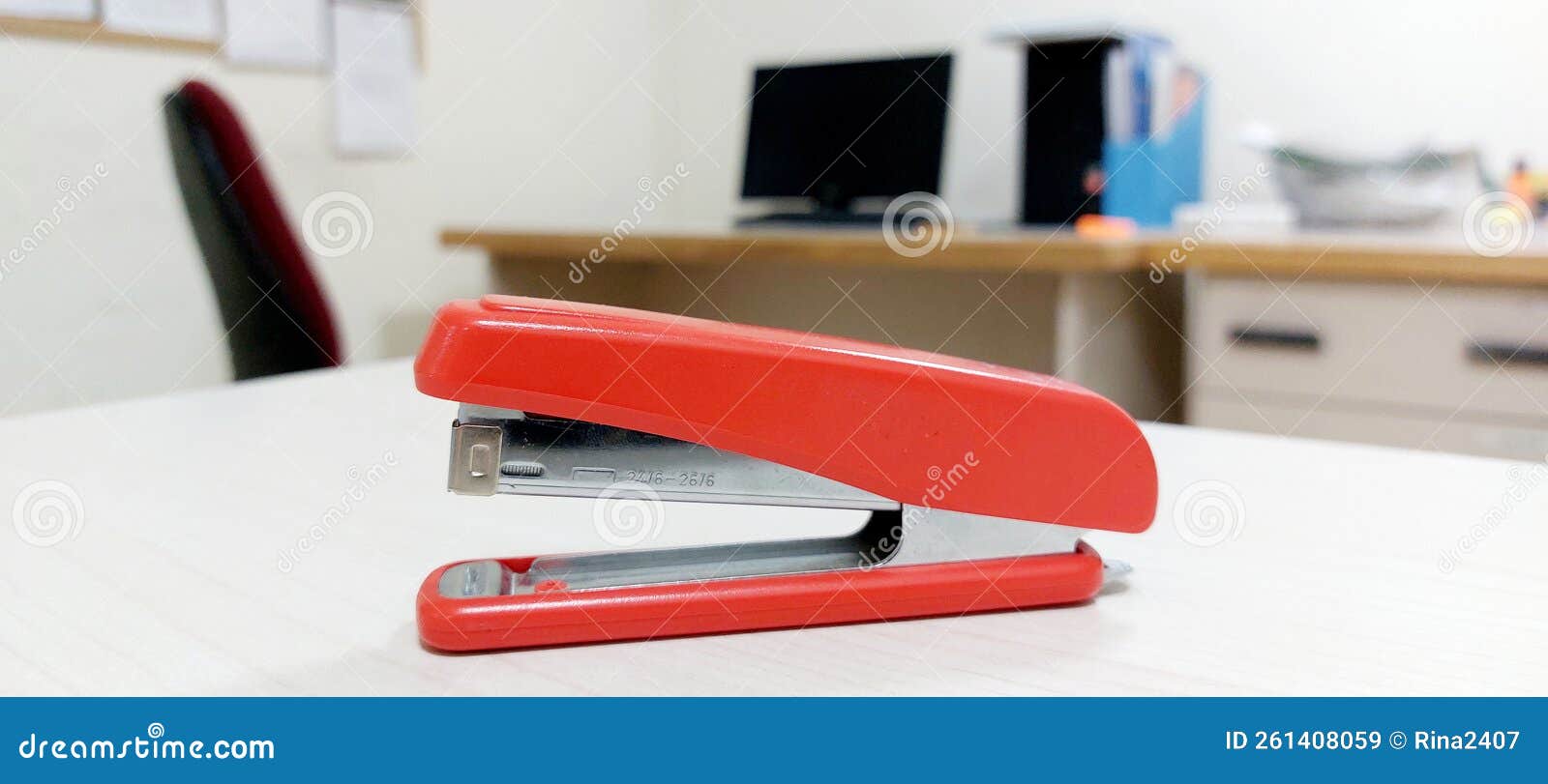 Red Classic Office Stapler Design Stock Image - Image of office ...
