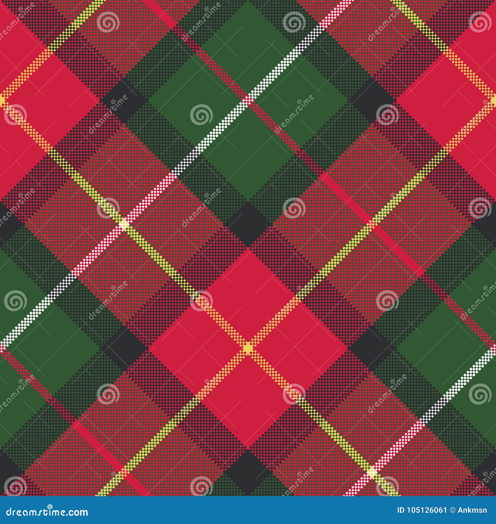 Red Classic Plaid Pixel Texture Seamless Pattern Stock Vector ...