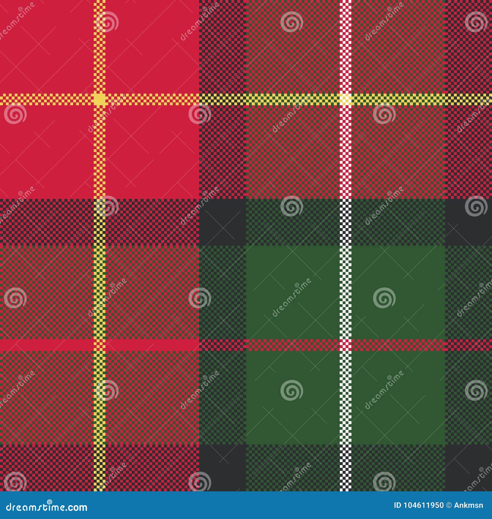 Red Classic Plaid Pixel Texture Seamless Pattern Stock Vector ...
