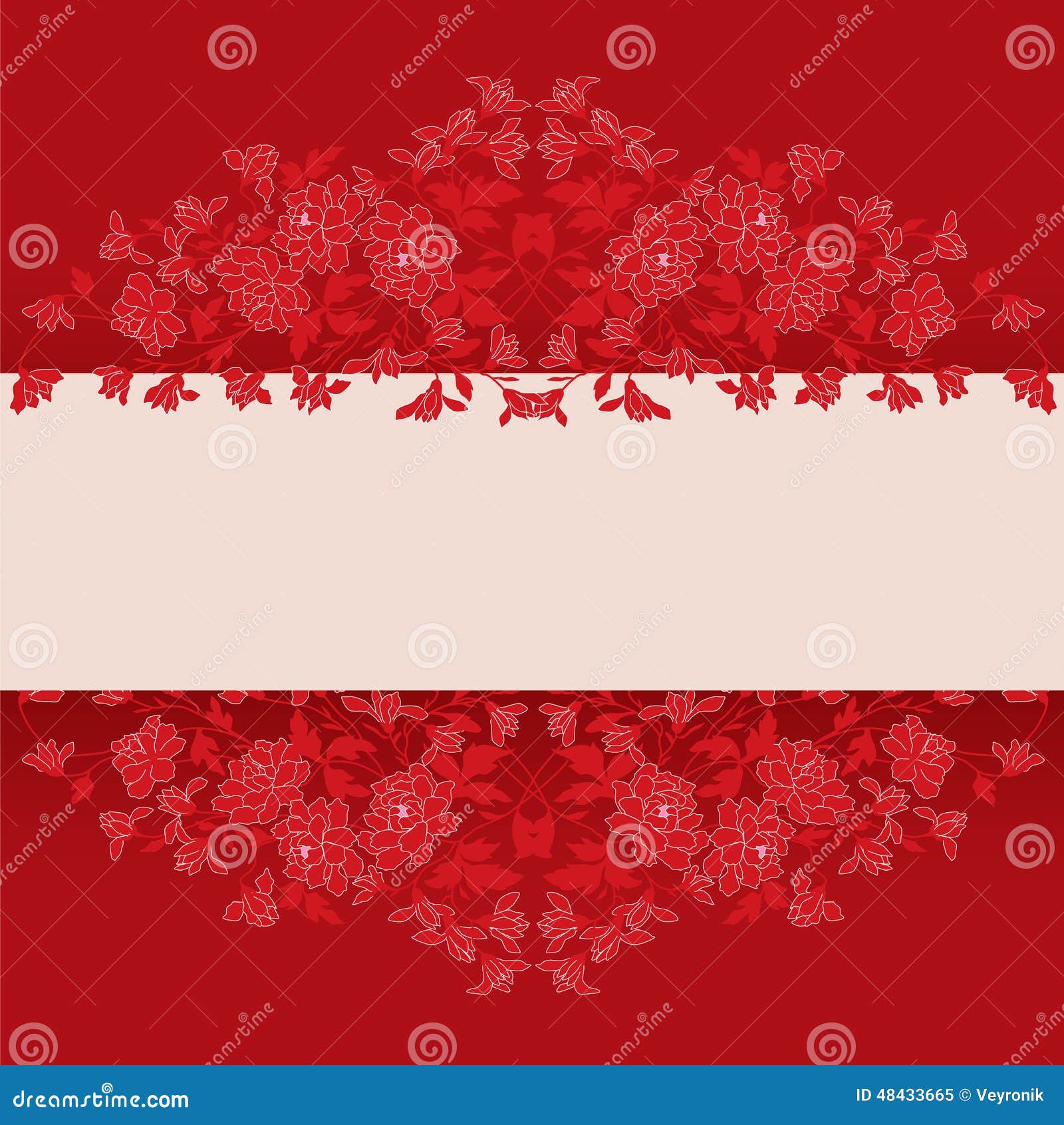 Red Classical Floral Banner Stock Vector - Illustration of color ...