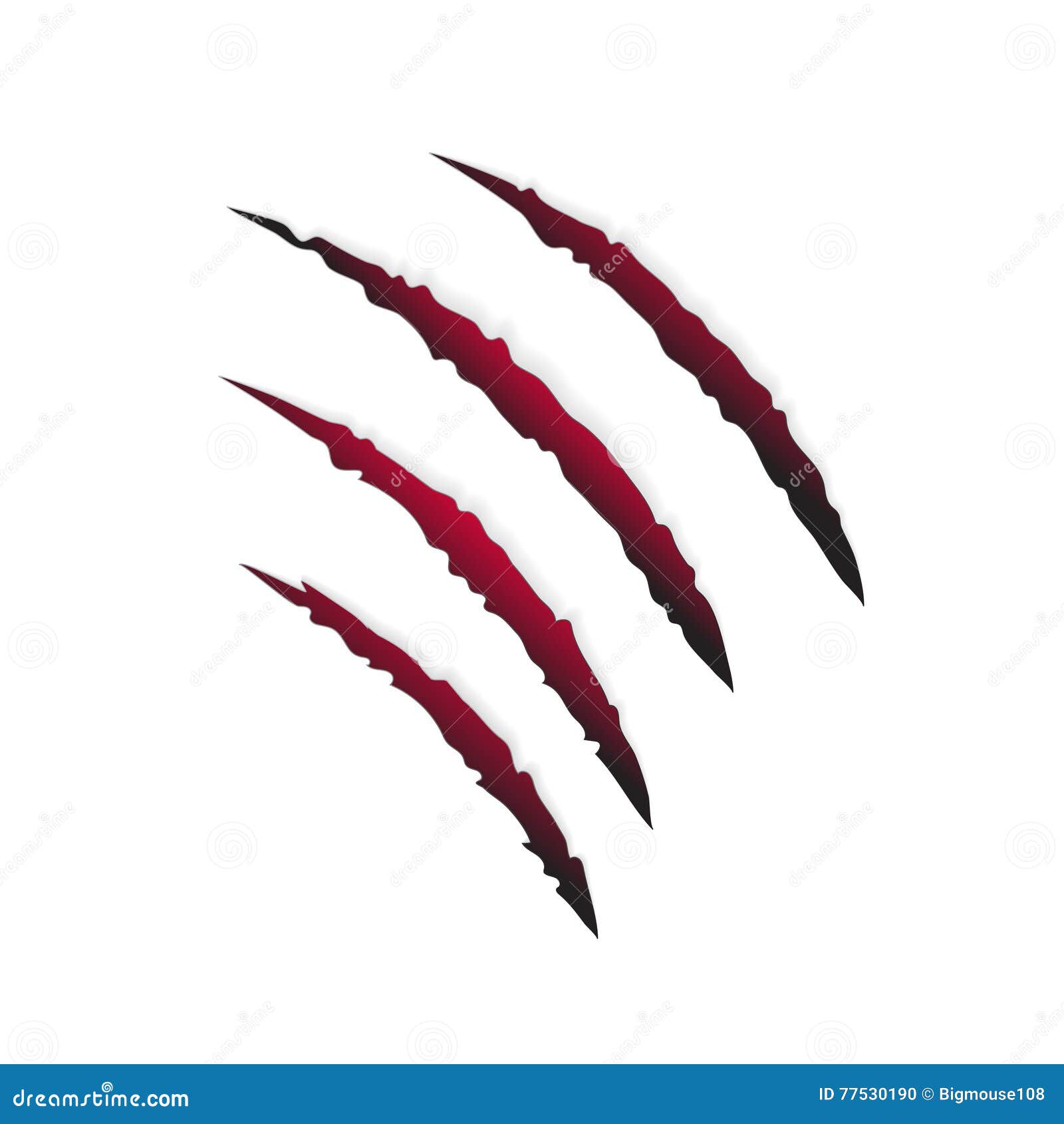 Cat Claw Scratching. Black Paw Print Leg Foot In The Corner. Bloody ...