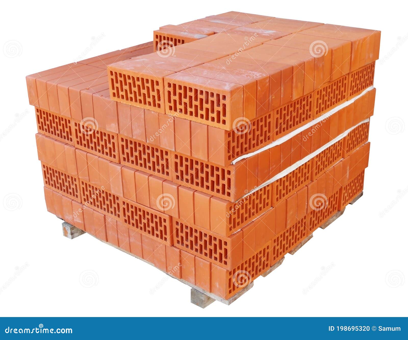 Red Bricks Stacked on Wooden Pallet Stock Photo - Image of brick ...
