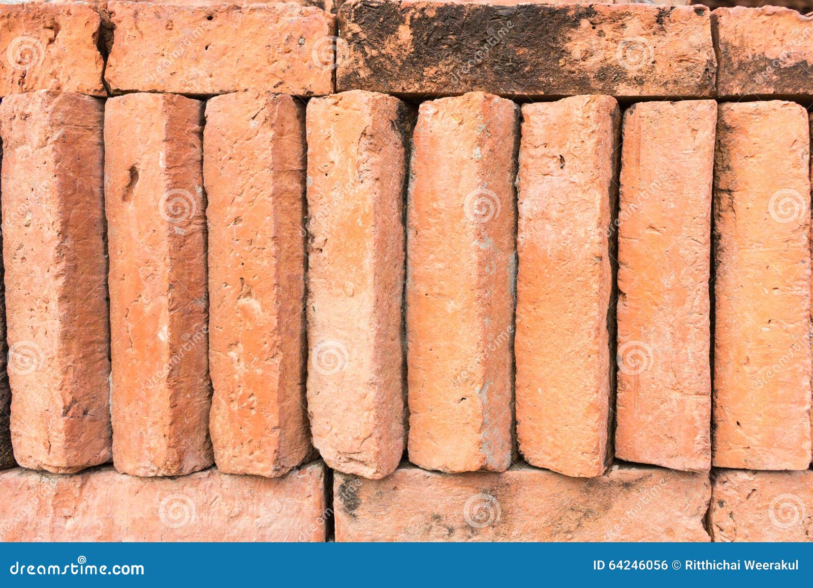 Red clay bricks stock photo. Image of exterior, regular - 64246056
