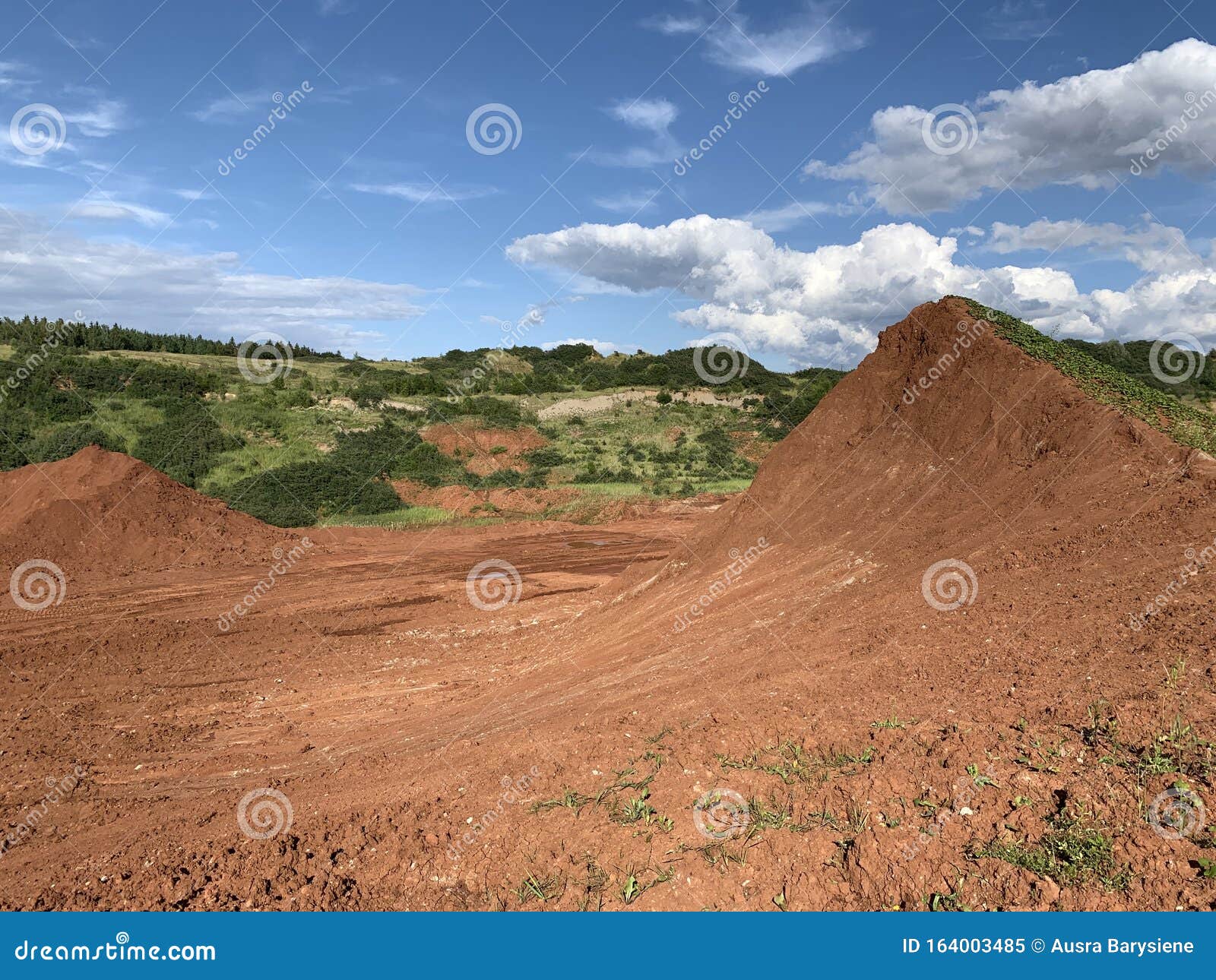 Red Clay Open Quarry Geology Industry Stock Image - Image of orange ...
