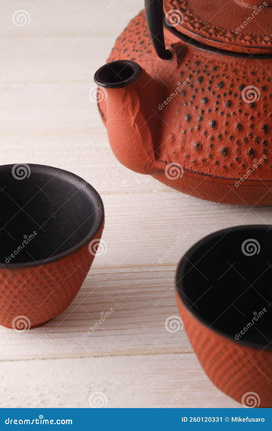 Red clay tea pot set stock image. Image of brown, black - 260120331