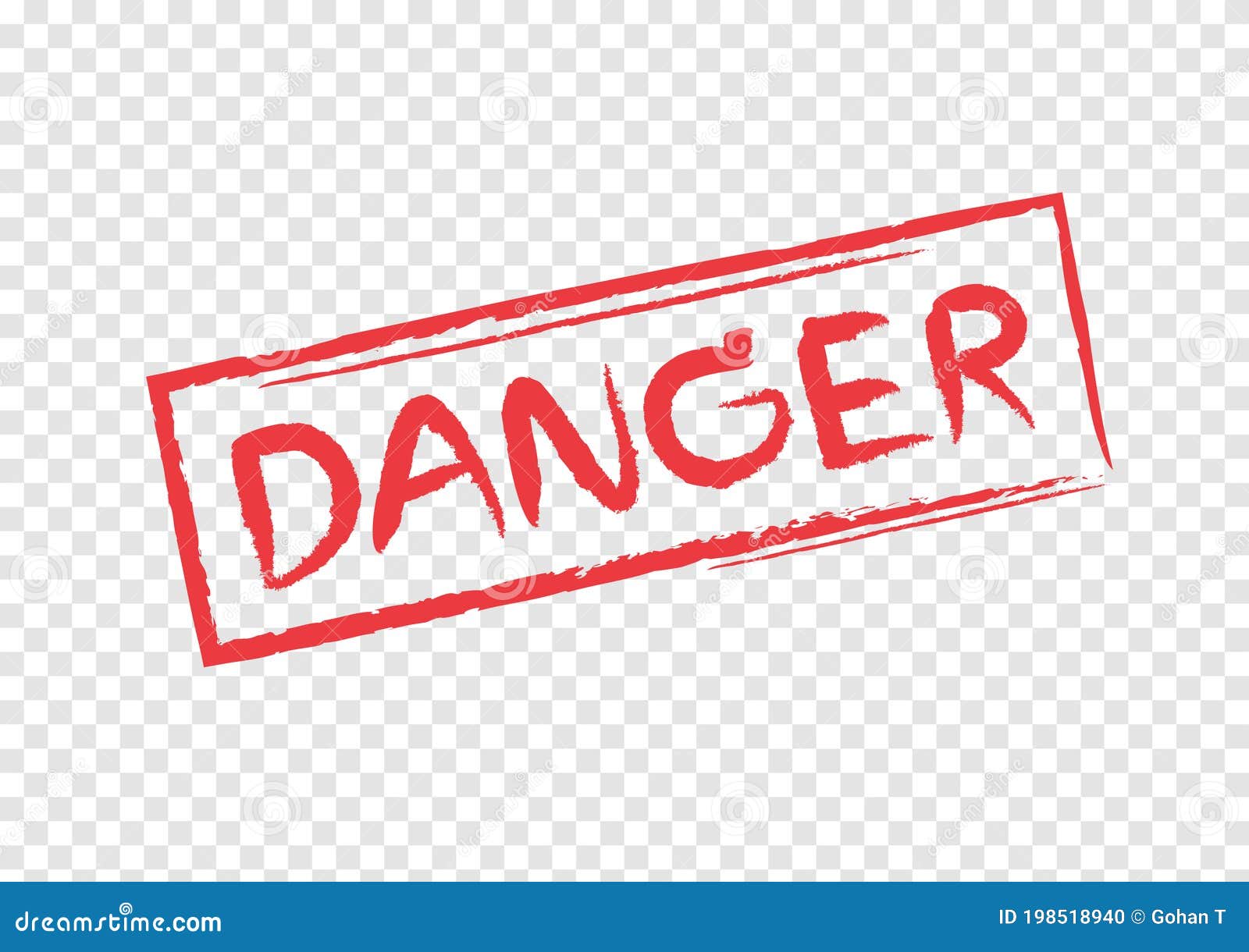 Red Clearly Danger Word in Red Square Frame Isolated on Transparency ...