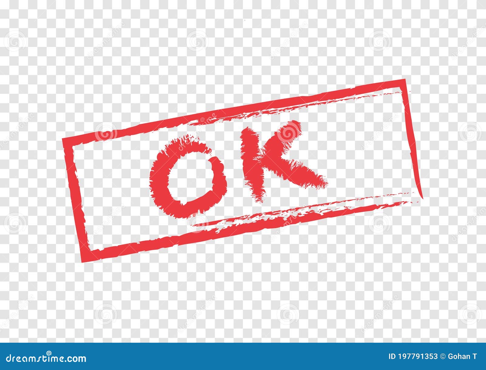 Red Clearly Ok Word in Red Frame Isolated on Transparency Background ...