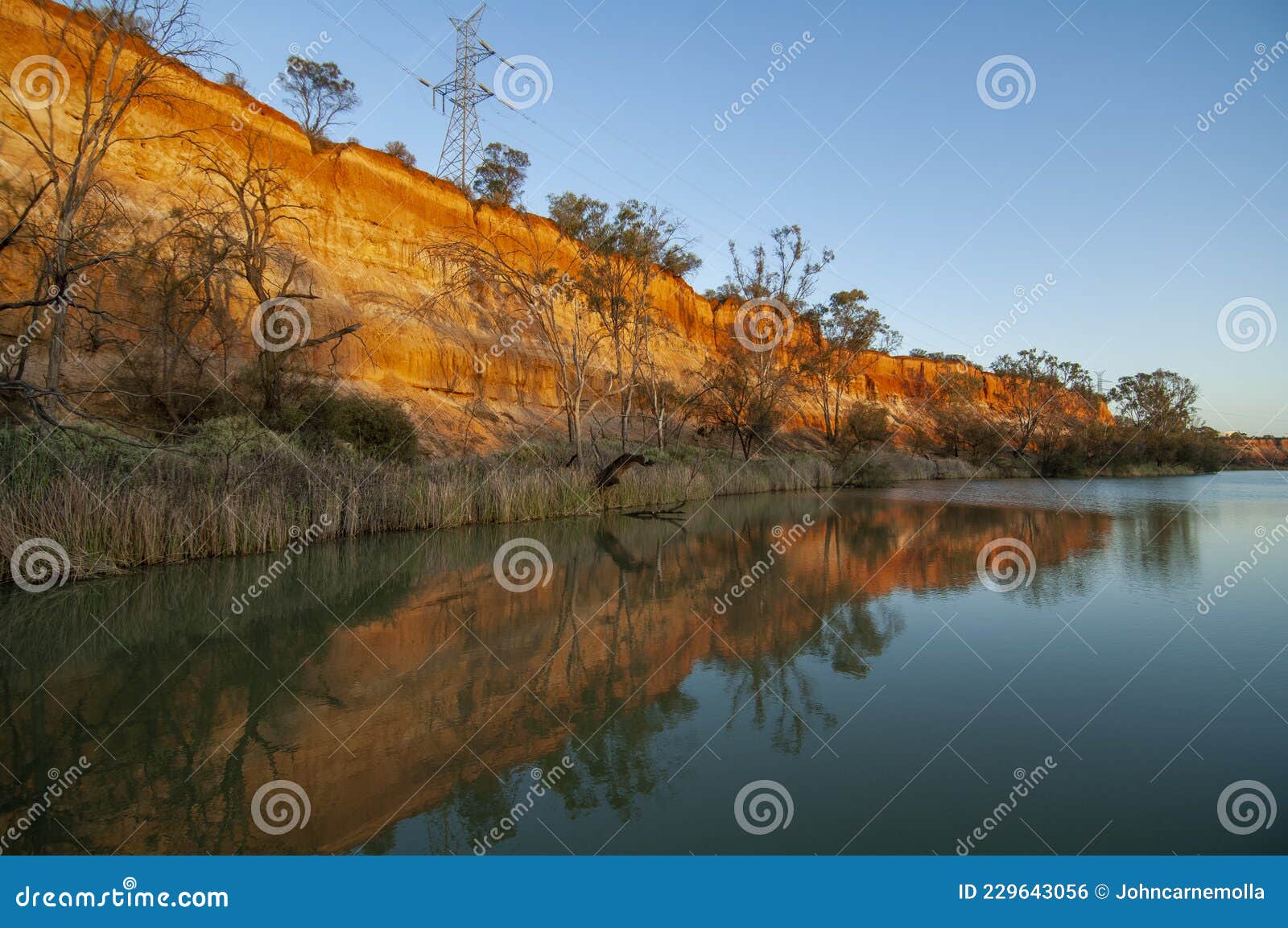 Red Cliffs on the Banks of the Murray River. Stock Photo - Image of ...