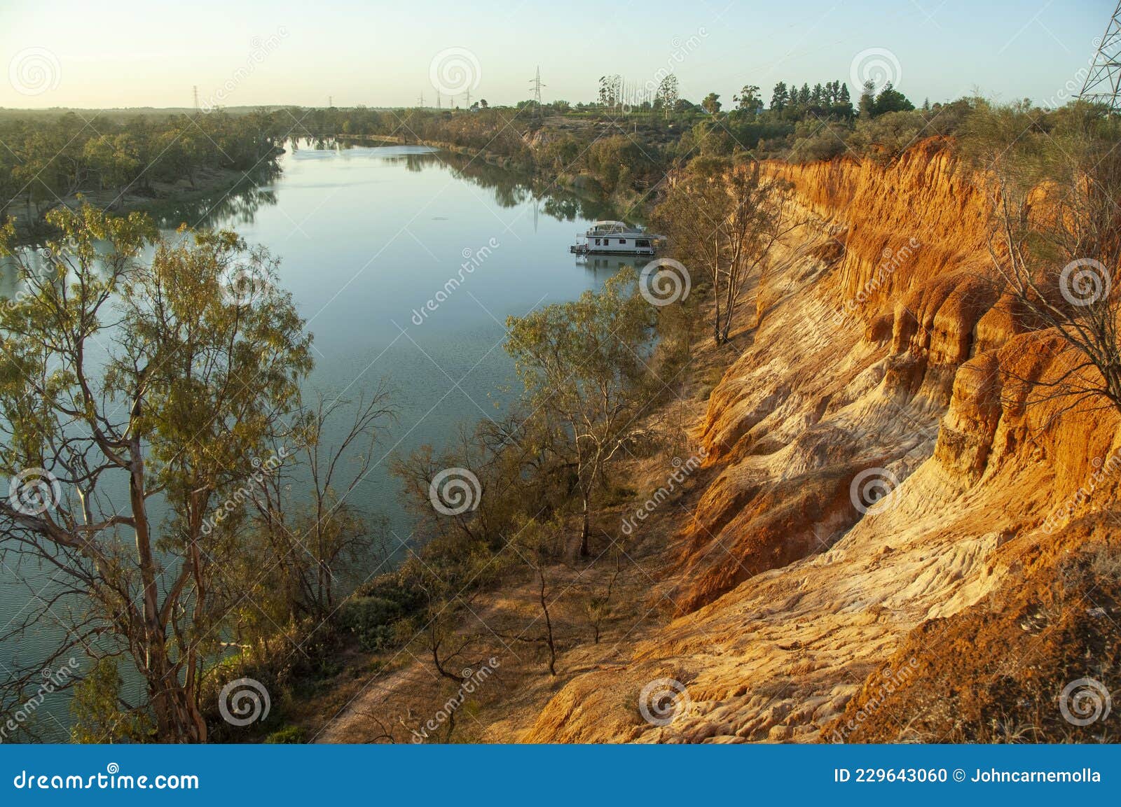 Red Cliffs on the Banks of the Murray River Stock Photo - Image of ...