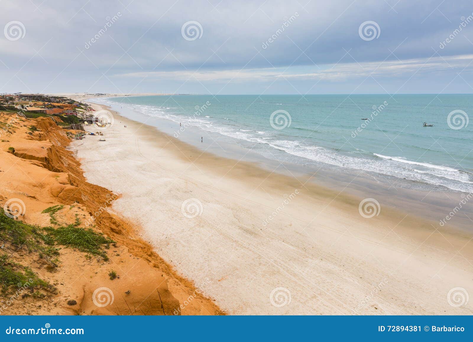 Red Cliffs, Beach and Ocean Stock Image - Image of cliffs, brasil: 72894381