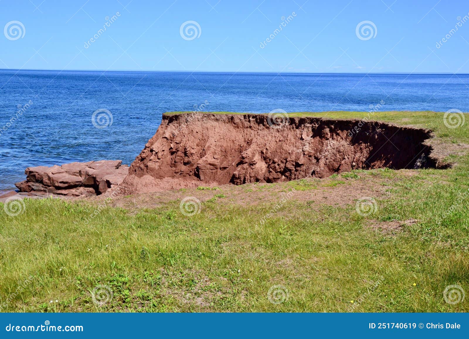 Red Cliffs at East Point PEI with Atlantic Ocean Backdrop Stock Image ...