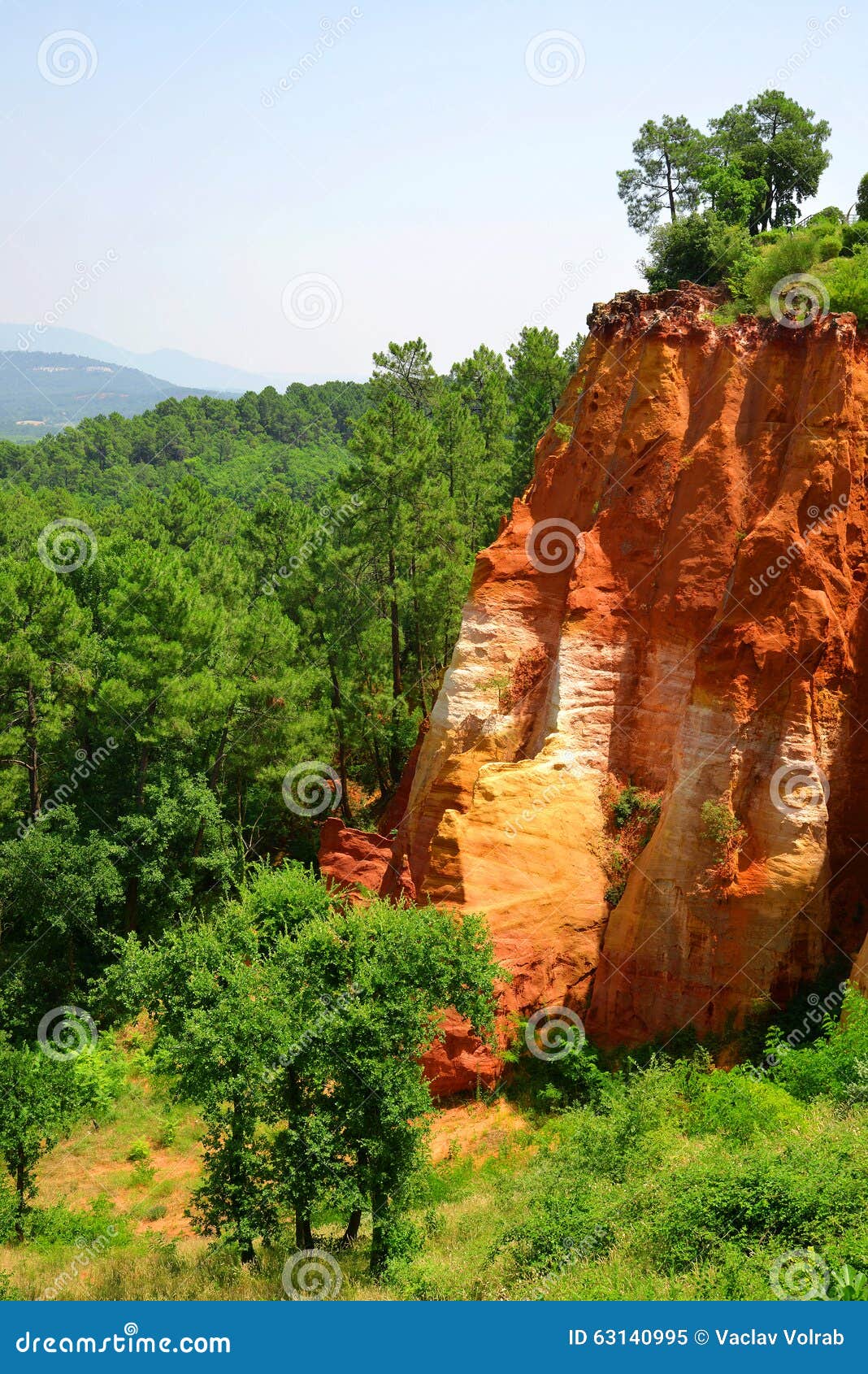 Red Cliffs in Roussillon stock image. Image of geologic - 63140995