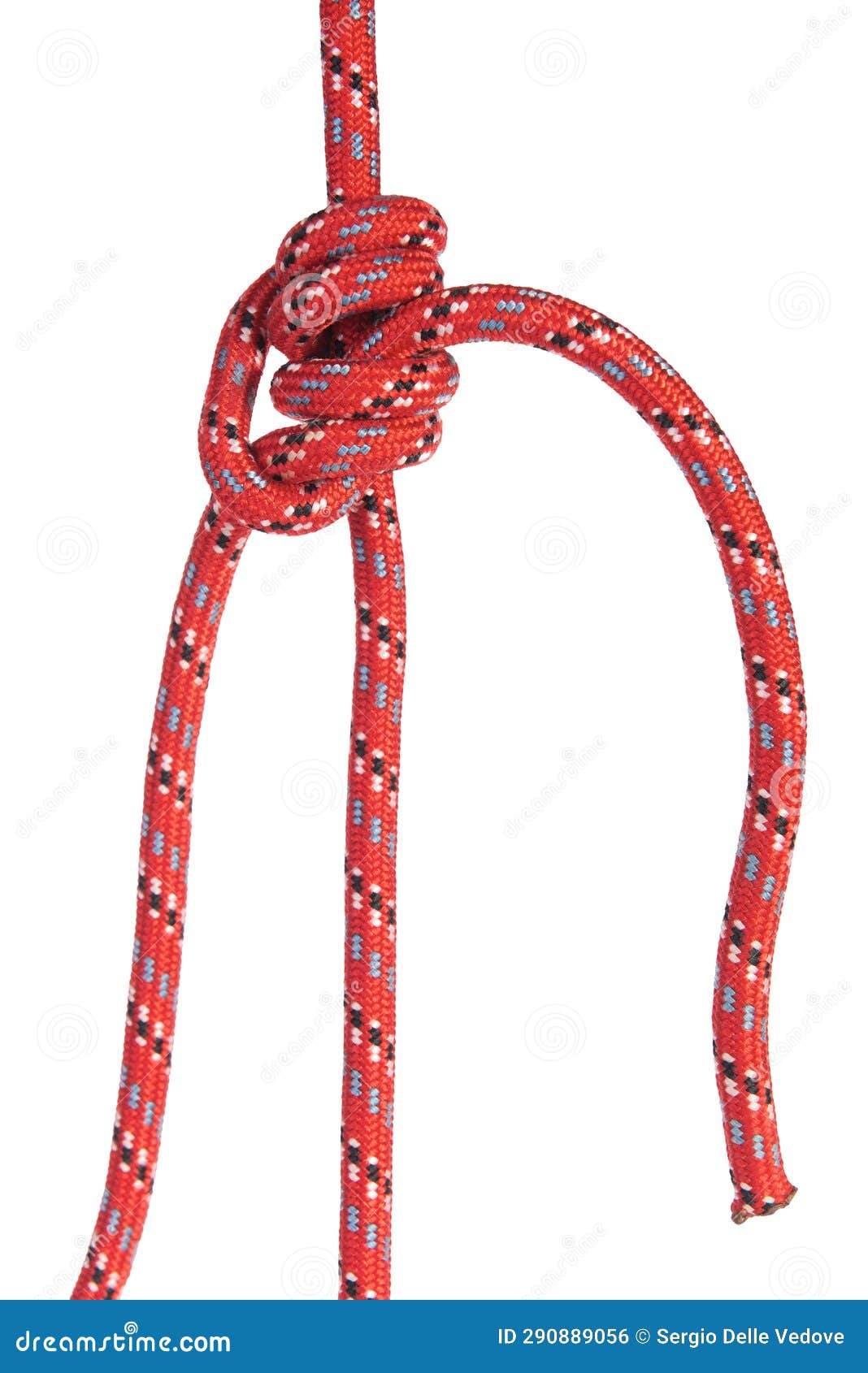 A Red Climbing Rope Knotted Stock Photo - Image of fasten, ropes: 290889056