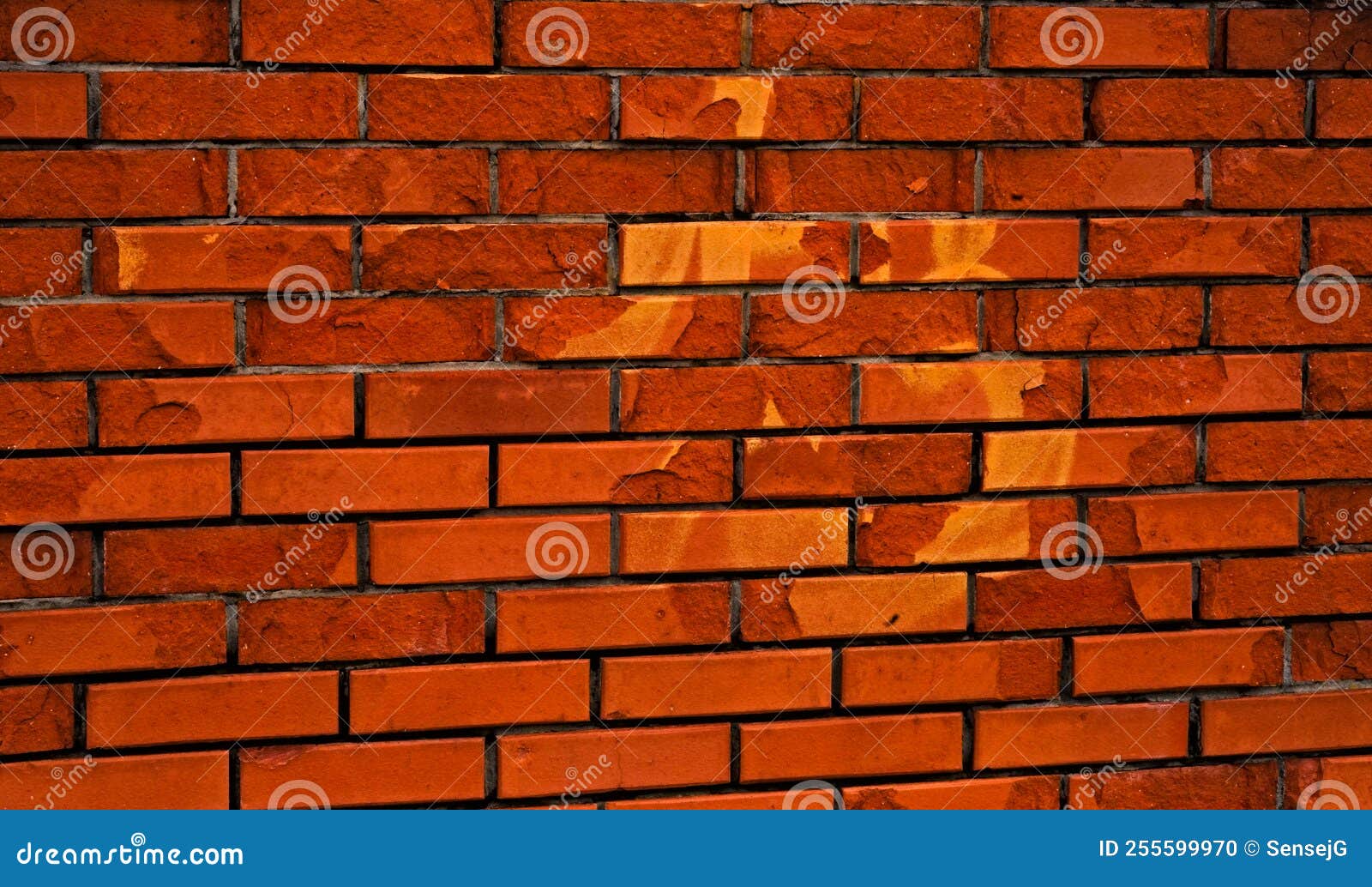 Red clinker brick wall . stock photo. Image of number - 255599970