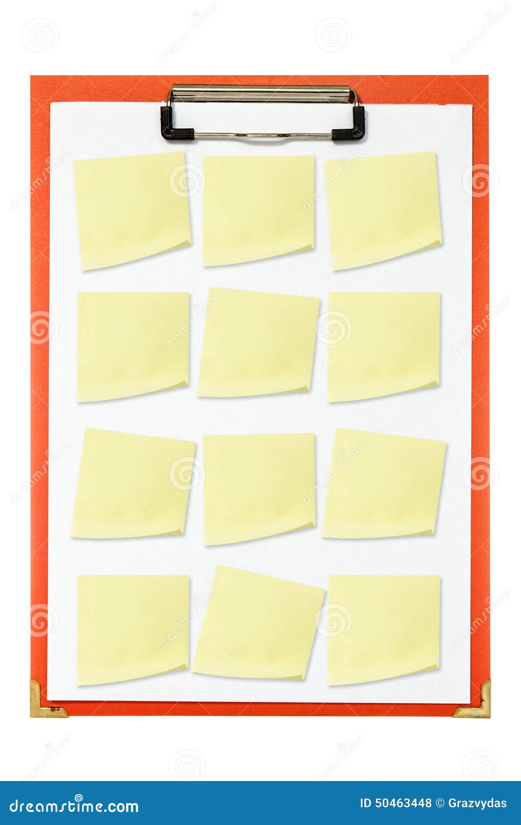 Red Clipboard with Blank Notes Stock Photo - Image of paperclip, paper ...