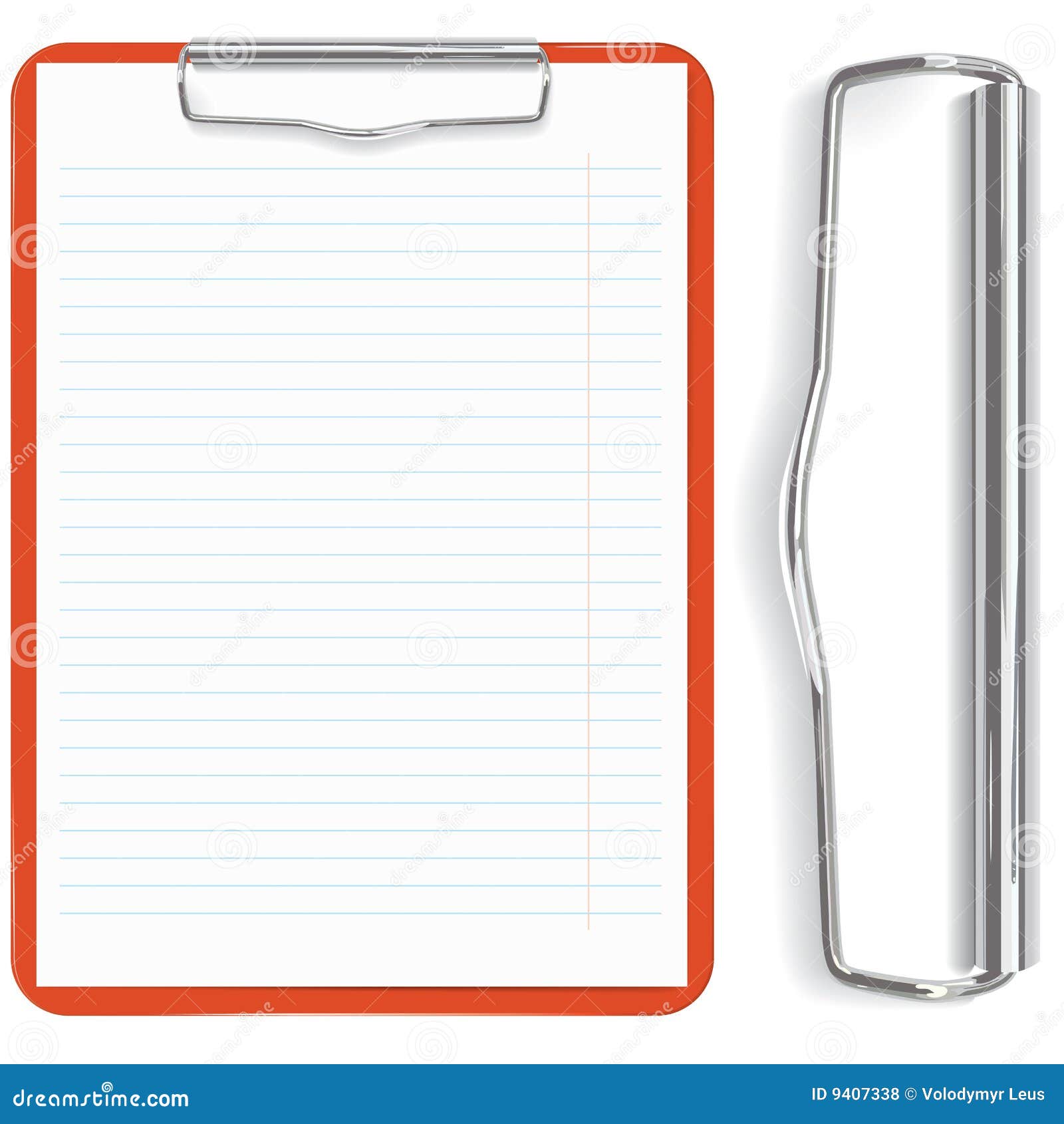 Red Clipboard and Paper Sheet Stock Vector - Illustration of bulletin ...