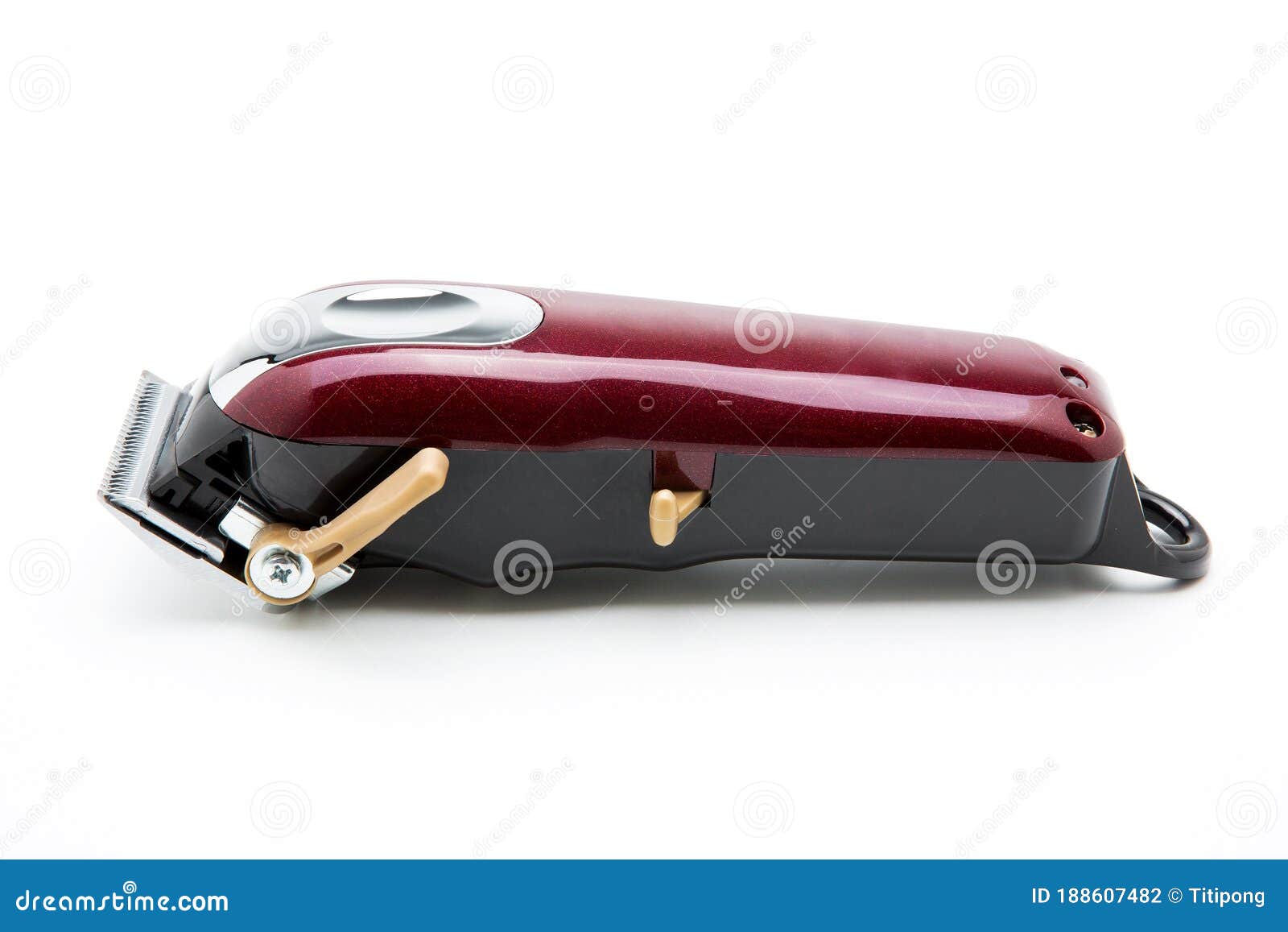 Red Clippers for Cutting Hair on a White Background Stock Photo - Image ...