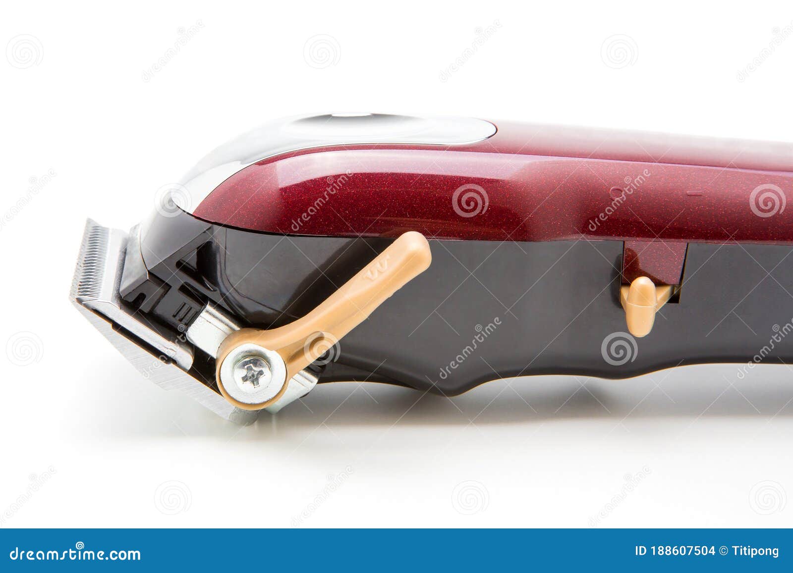 Red Clippers for Cutting Hair on a White Background Stock Photo - Image ...
