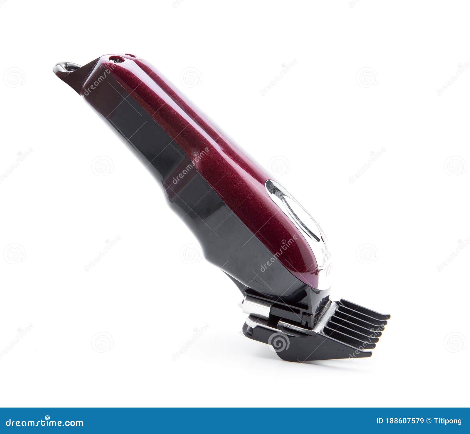 Red Clippers for Cutting Hair on a White Background Stock Image - Image ...