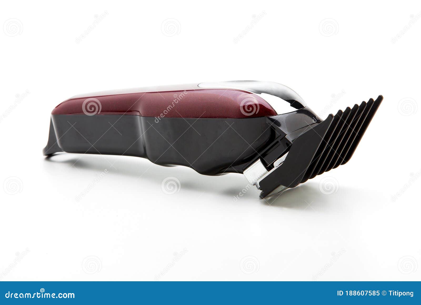 Red Clippers for Cutting Hair on a White Background Stock Image - Image ...