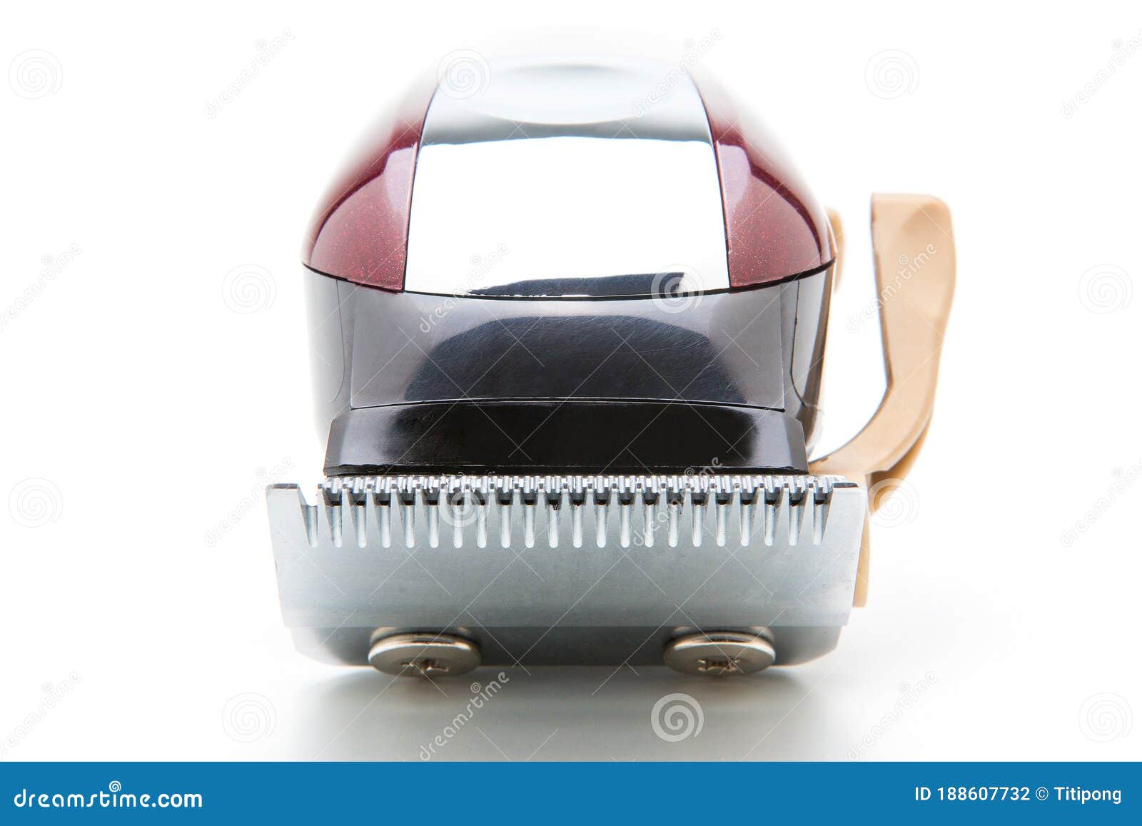 Red Clippers for Cutting Hair on a White Background Stock Photo - Image ...