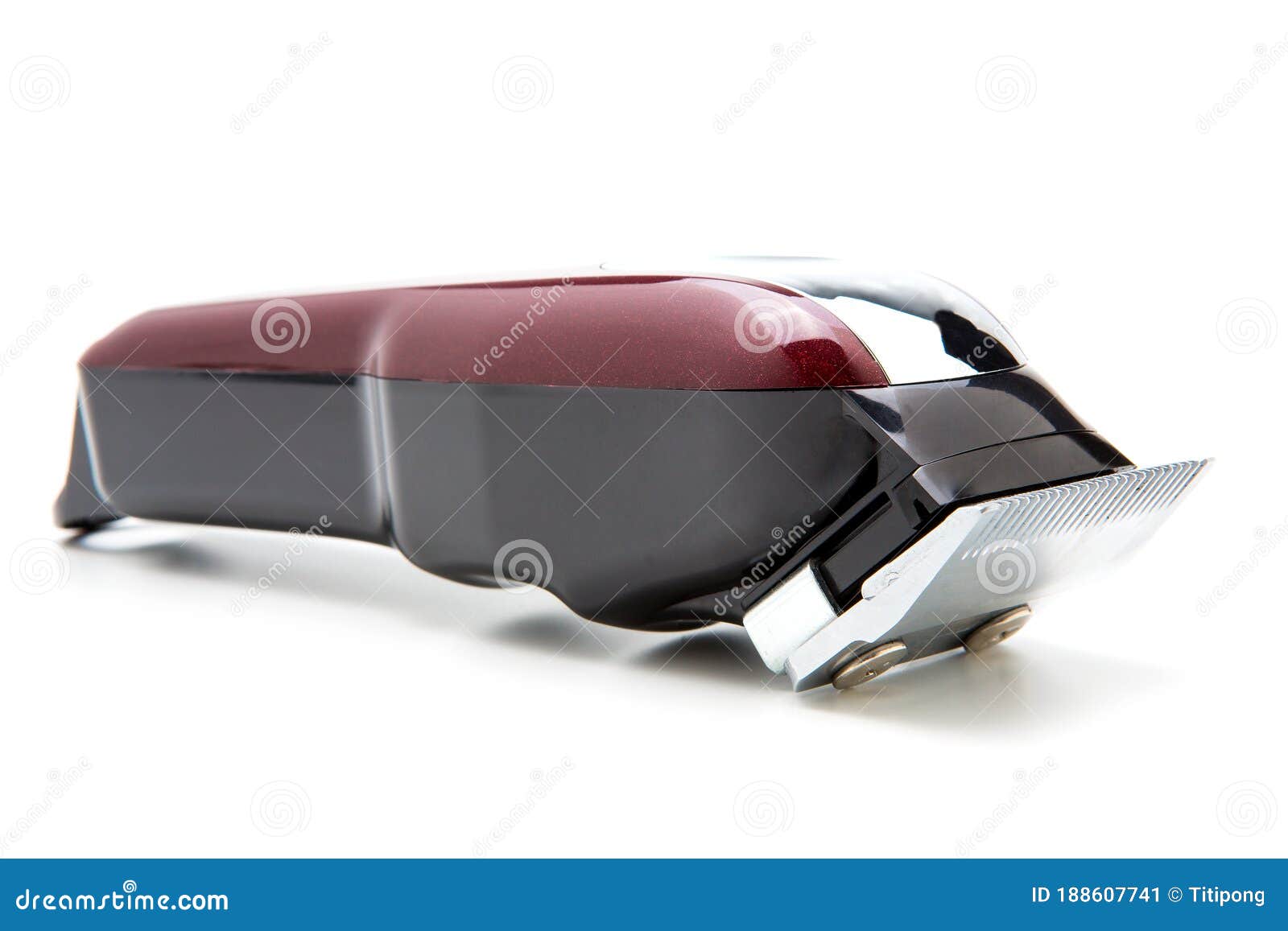 Red Clippers for Cutting Hair on a White Background Stock Image - Image ...