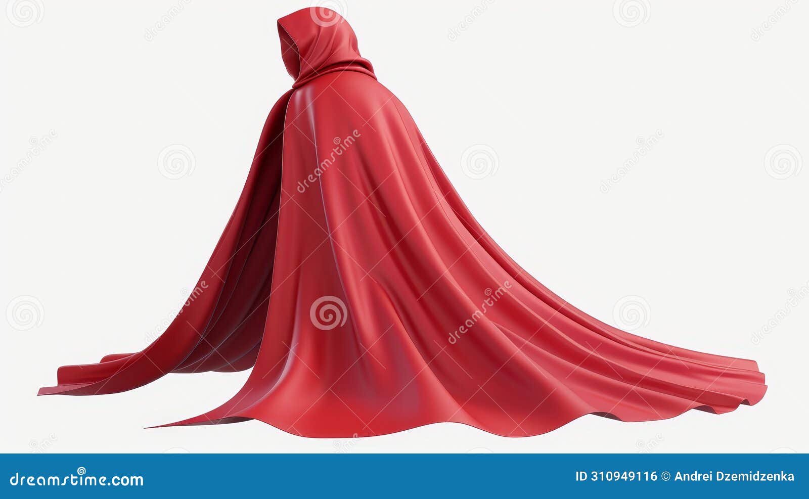 The Red Cloak. 3D Realistic Modern Illustration Stock Illustration ...
